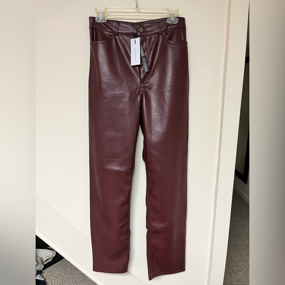 Dynamite | Pants & Jumpsuits | Dynamite Burgundy Leather Pants | Poshmark